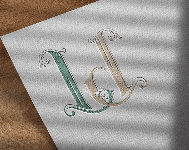 Gatsby Inspired LJ Wedding Monogram: Color Editable Vector Logo ...