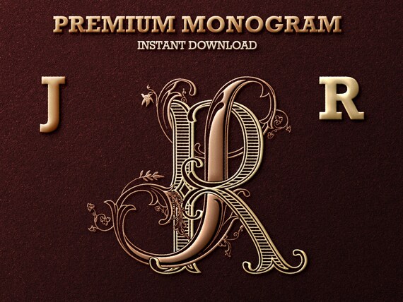 JR RJ 2 Letter Monogram Wedding Monogram Wedding Logo - Etsy