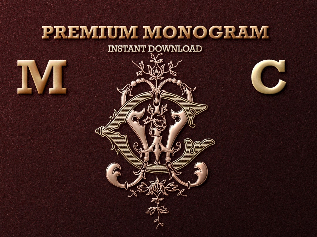 2 Letter Monogram With Letters MC Digital Download Wedding Monogram SVG ...