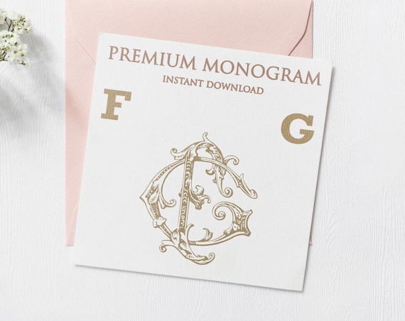 FG GF Wedding Duogram Wedding Monogram Wedding Logo | Etsy