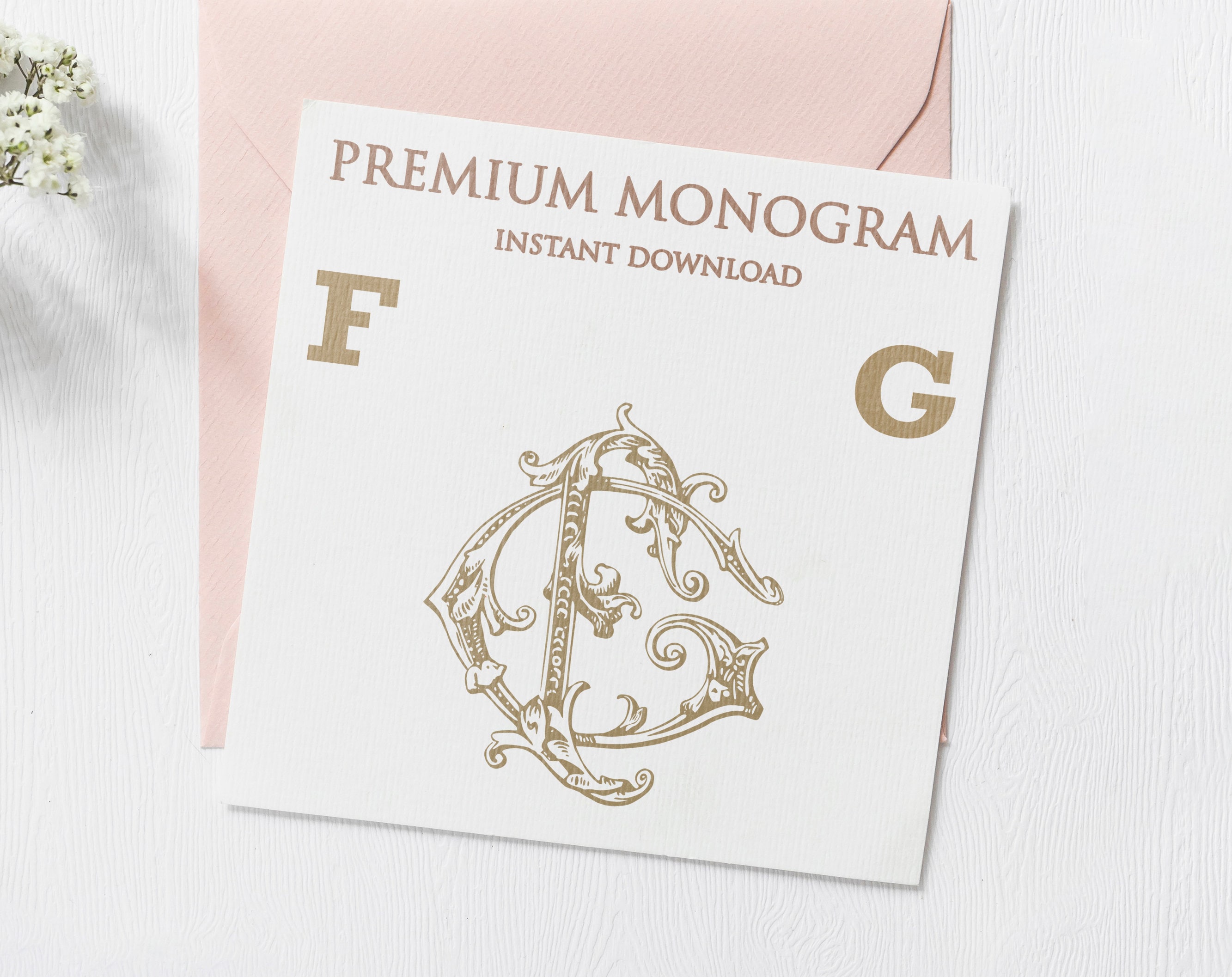 FG GF Wedding Duogram Wedding Monogram Wedding Logo | Etsy