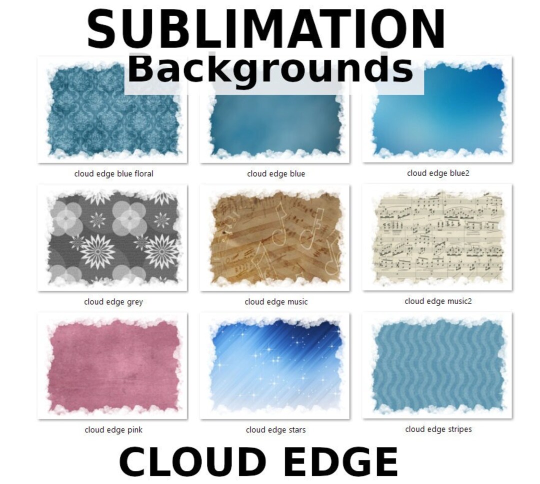 9 Png Clipart Bundle Cloud Edge Background Design Elements: Transparent ...