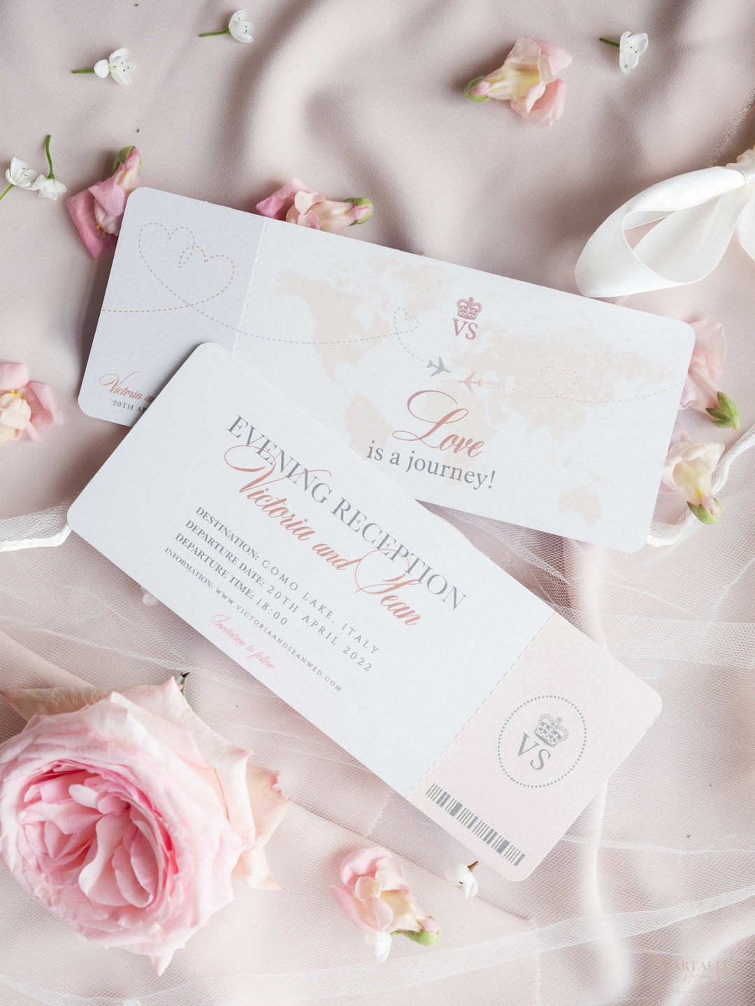 Wedding/party/reception Invitation - Boarding Pass/ticket Design ...