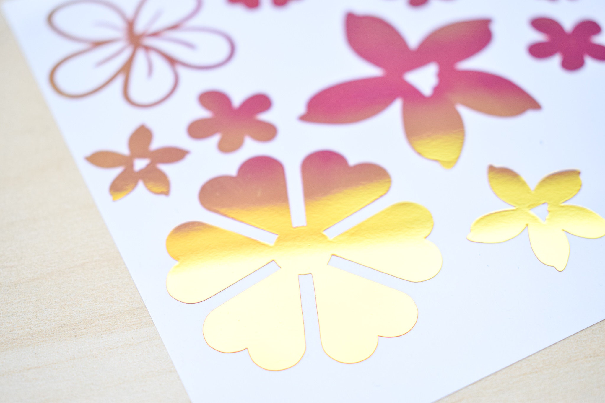 Holographic Tropical Flower Theme Decal Sheet Flower Decals - Etsy