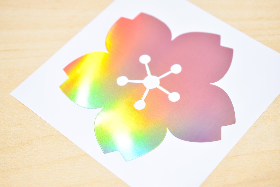Holographic Cute Sakura Flower Vinyl Decal | Holographic Vinyl | Great ...