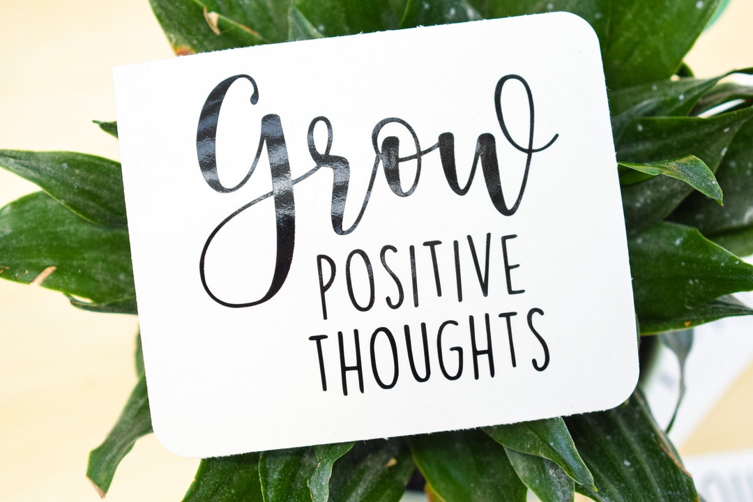 Grow Positive Thoughts | PLANTER DECAL ONLY | Positive Affirmations ...