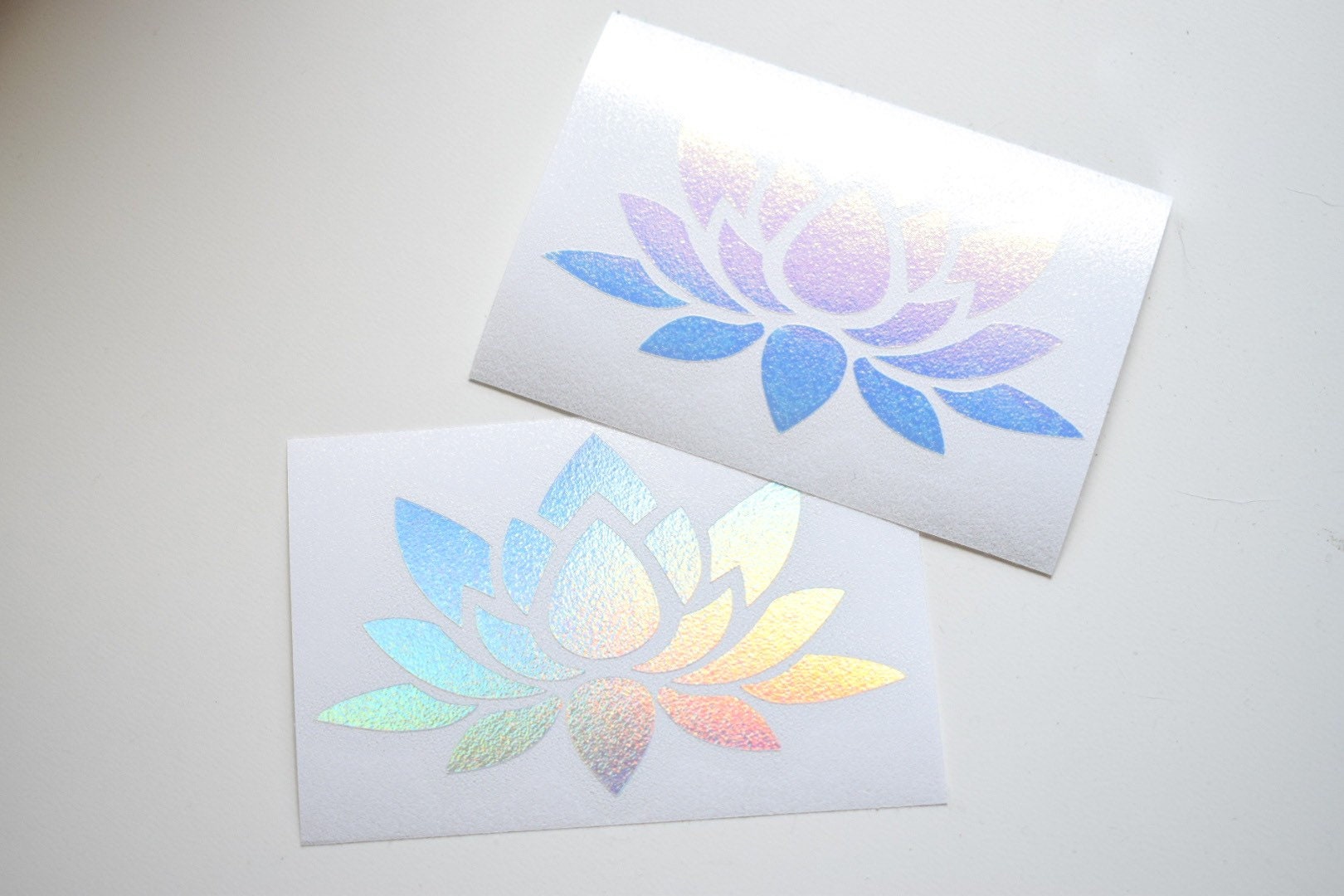 Simple Holographic Lotus Decal Holographic Vinyl Flower | Etsy