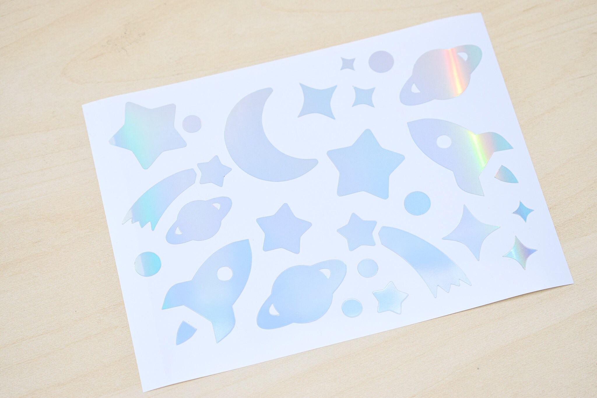 Holographic Space Theme Decal Sheet Space Theme Decals | Etsy