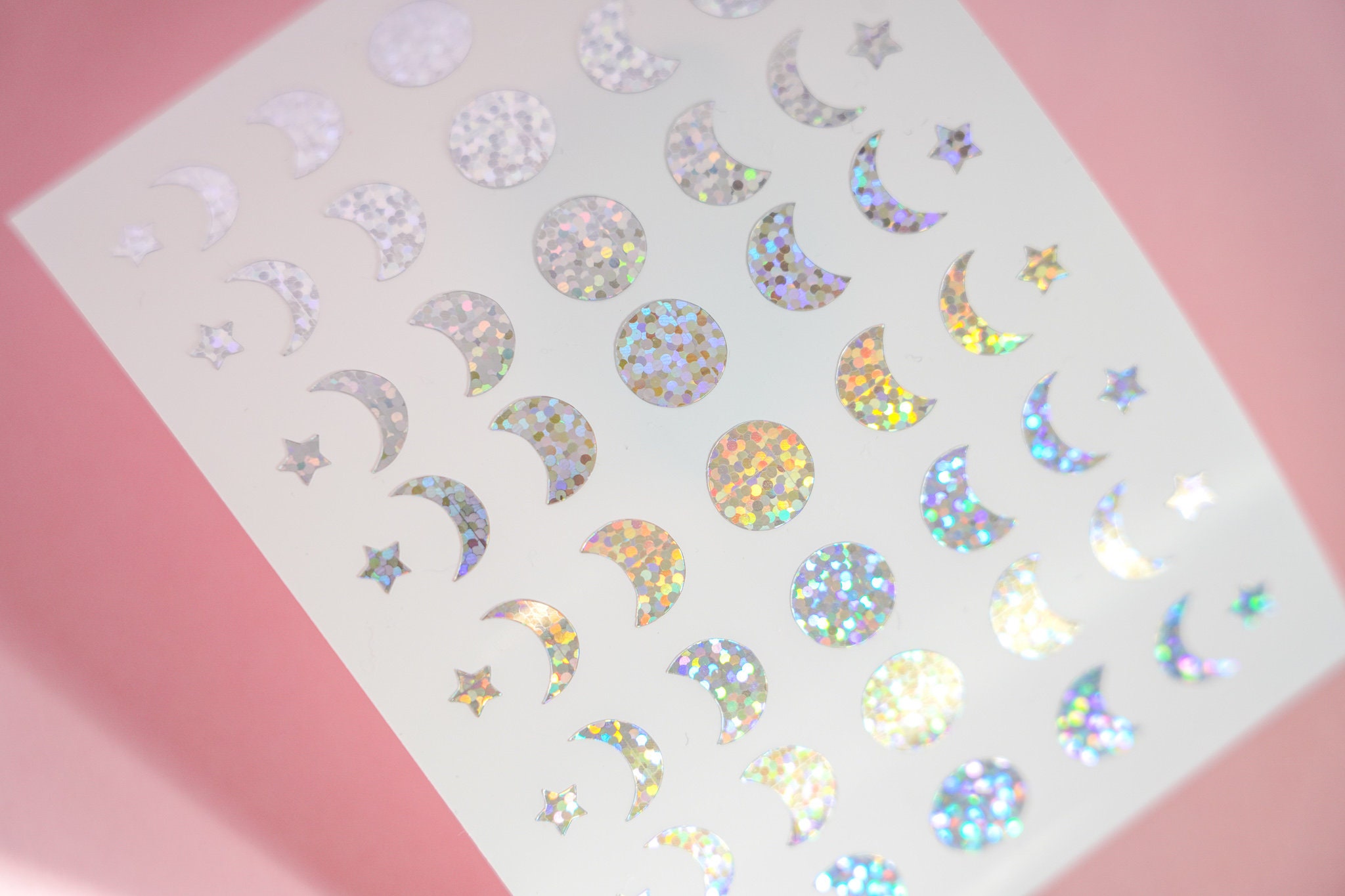 Holographic Moon Phases Decal Sticker Sheet Eclipse Decal - Etsy