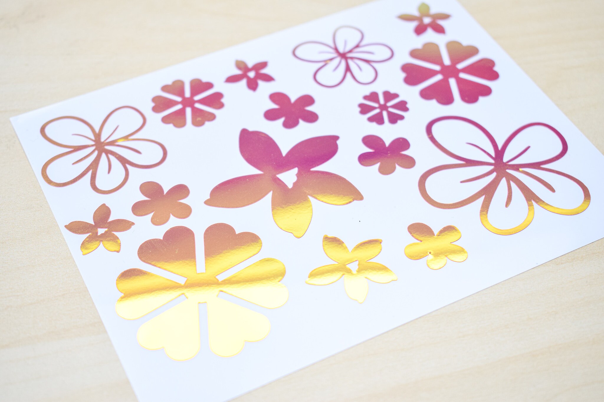 Holographic Tropical Flower Theme Decal Sheet | Flower Decals - Great ...