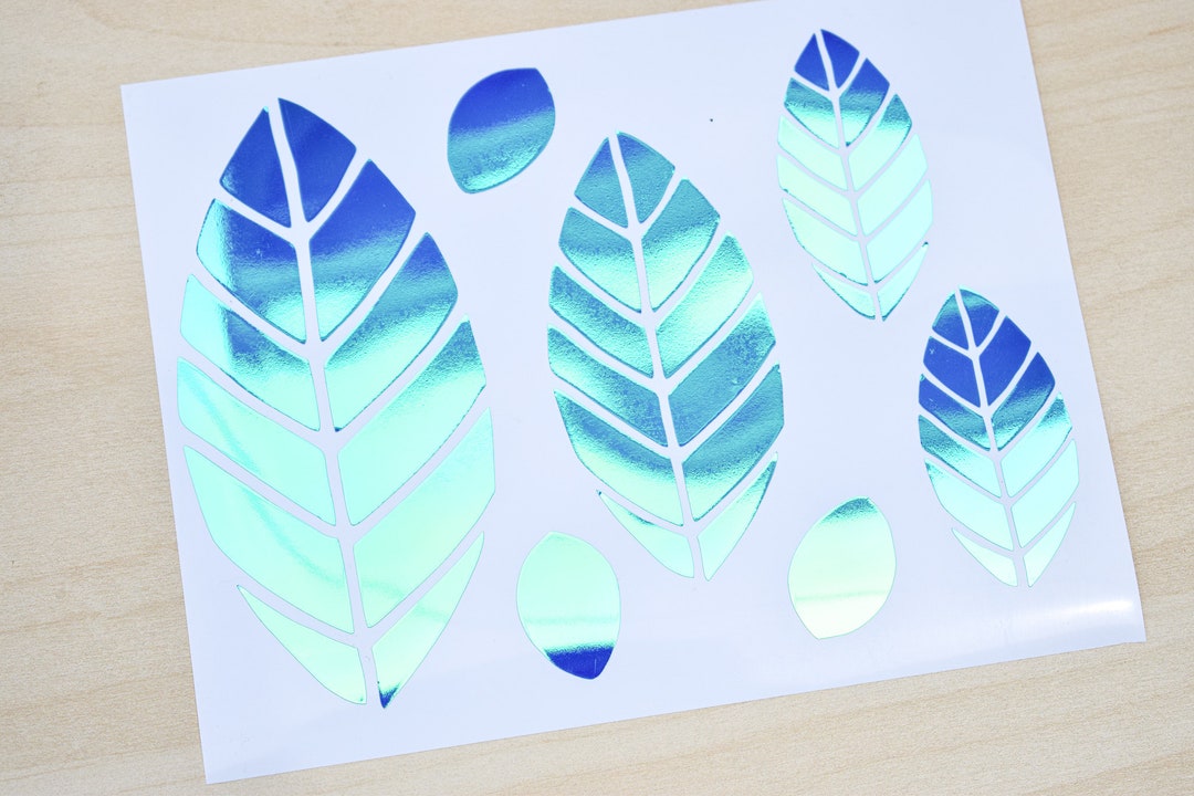 Holographic Leaf Outlines Decal Sheet | Leaf Decals - Great for ...
