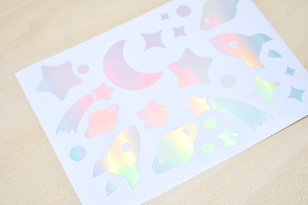 Holographic Space Theme Decal Sheet | Space Theme Decals - Great for ...