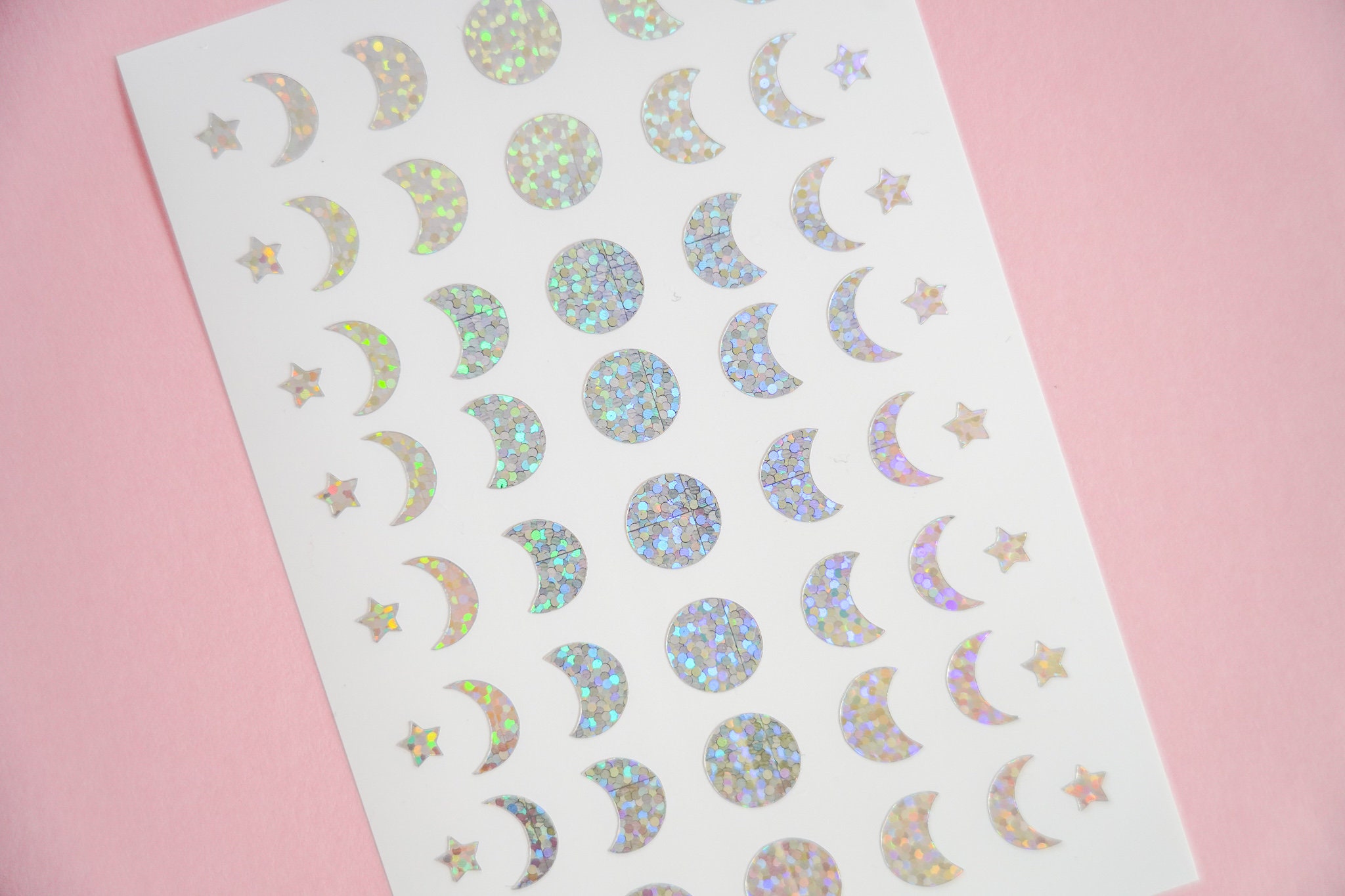 Holographic Moon Phases Decal Sticker Sheet Eclipse Decal - Etsy