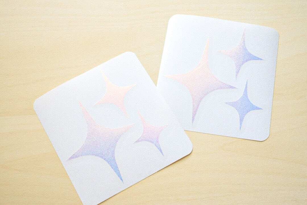 Simple Holographic Sparkle Vinyl Decal | Kawaii Stars Holo Vinyl Decal ...