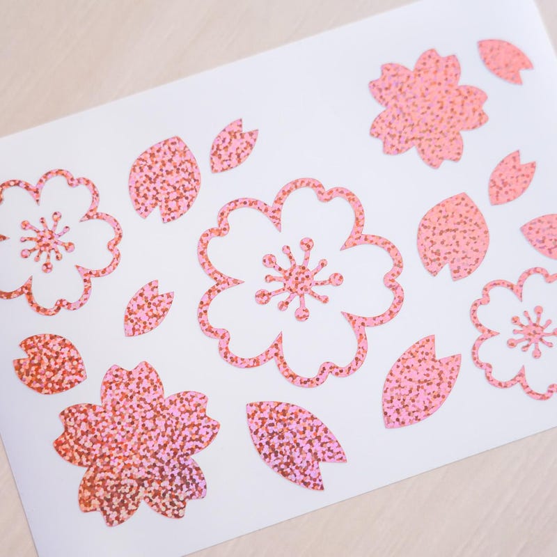 Holographic Sakura Sheet - Etsy