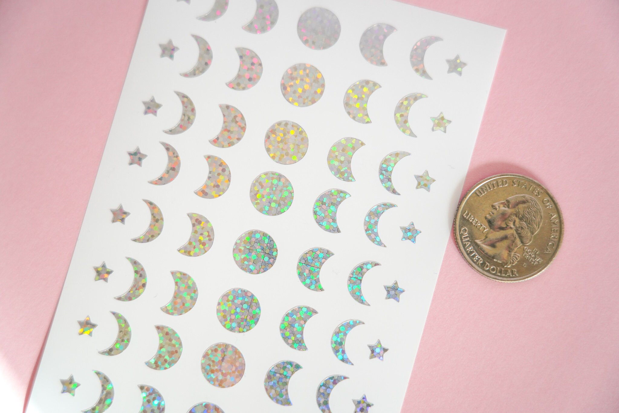 Holographic Moon Phases Decal Sticker Sheet Eclipse Decal - Etsy