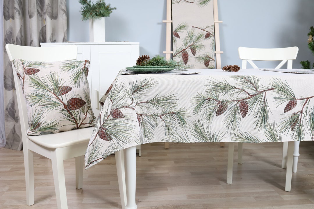 Christmas Tablecloth | Pine Tale, Tapestry Table Cover - Etsy