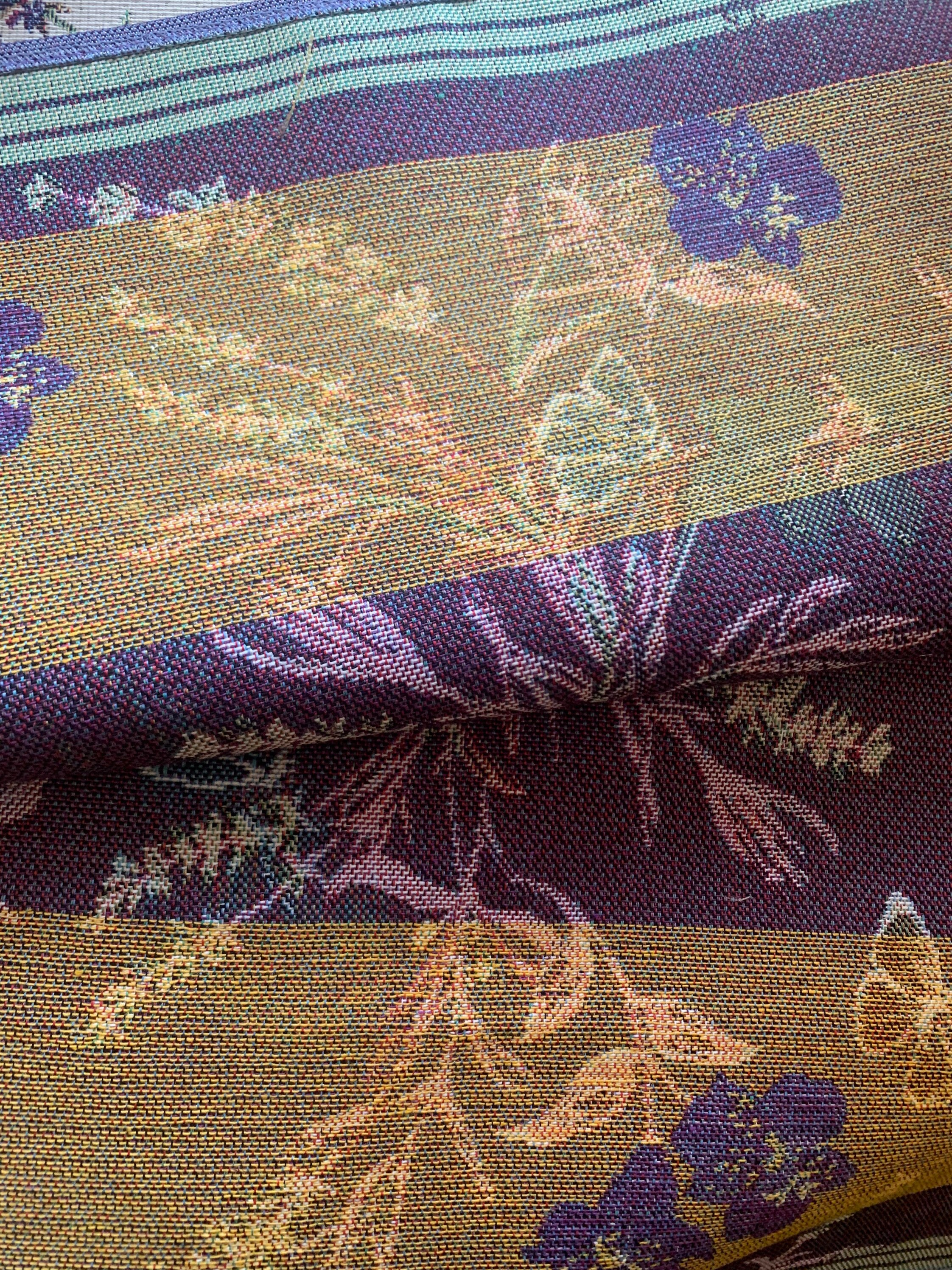 Tapestry Table Runner With Lavender and Colorful Flowers. | Etsy