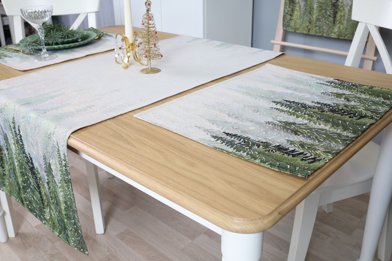 Forest Christmas Placemats: Modern Holiday Table Decor - Etsy