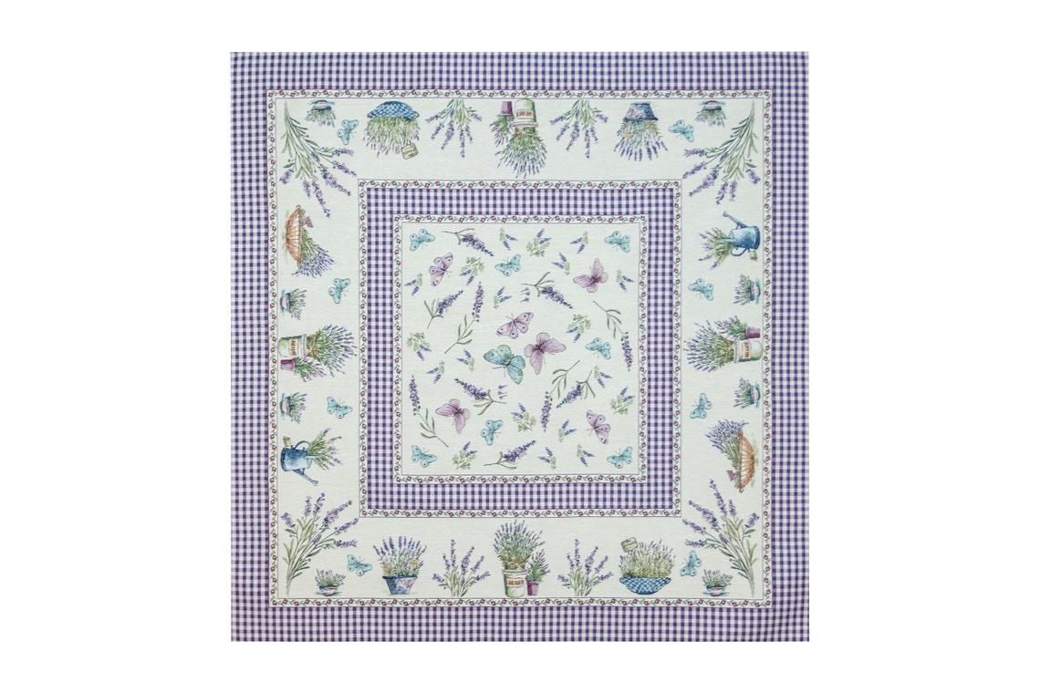 Tapestry Table Cloth With Lavender and Butterflies. Table | Etsy