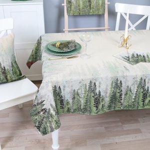 Christmas Tablecloth Forest | Table Cover | Modern Home Decor ...