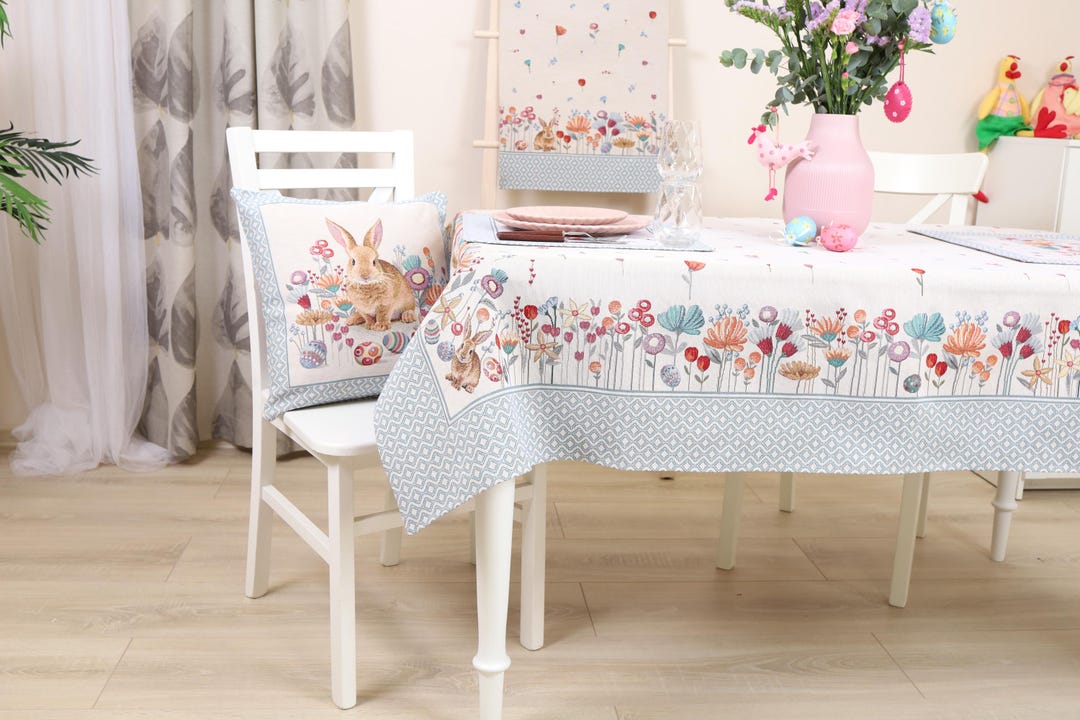 Tapestry Tablecloth Easter Bunny | Table Cover | Modern Home Decor ...