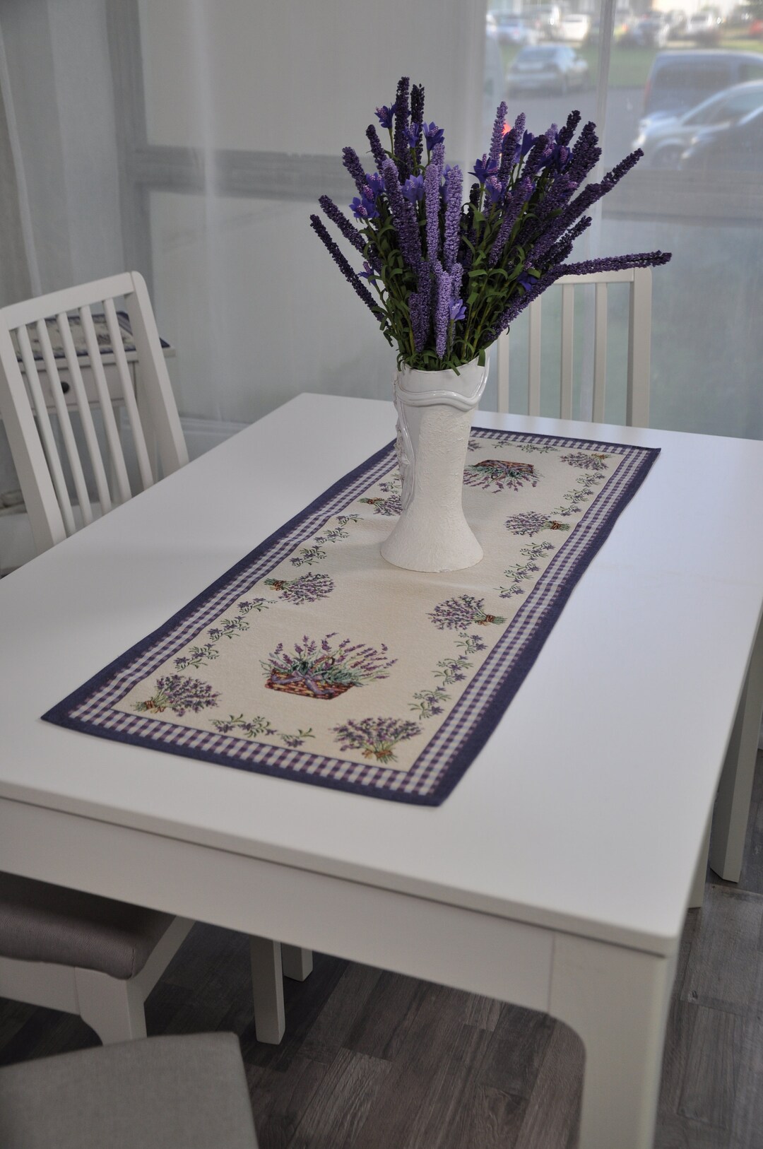 Tapestry Table Runner With Lavender in a Pot. Jacquard Table Runners ...