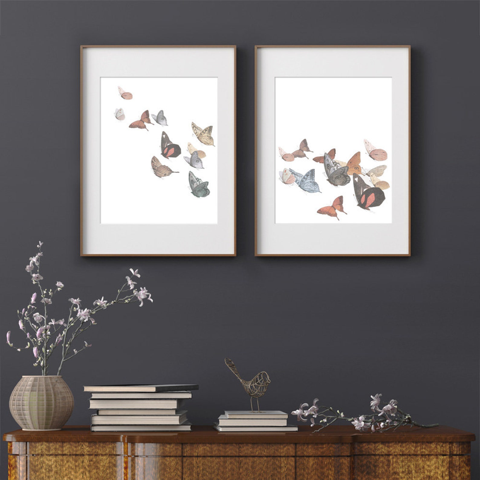 Butterfly Print Set of 2 Digital Download Wall Art Digital - Etsy