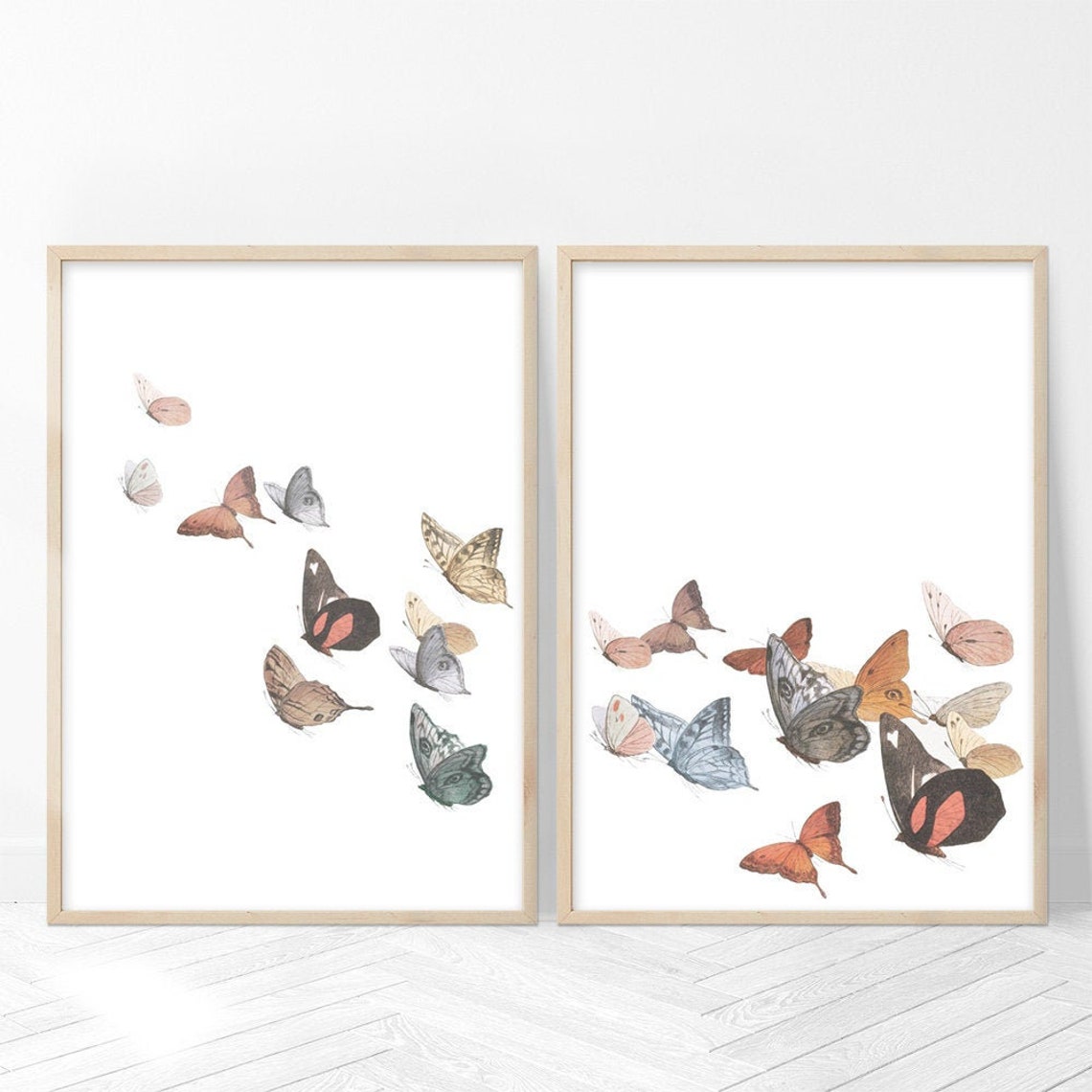 Butterfly Print Set of 2 Digital Download Wall Art Digital - Etsy