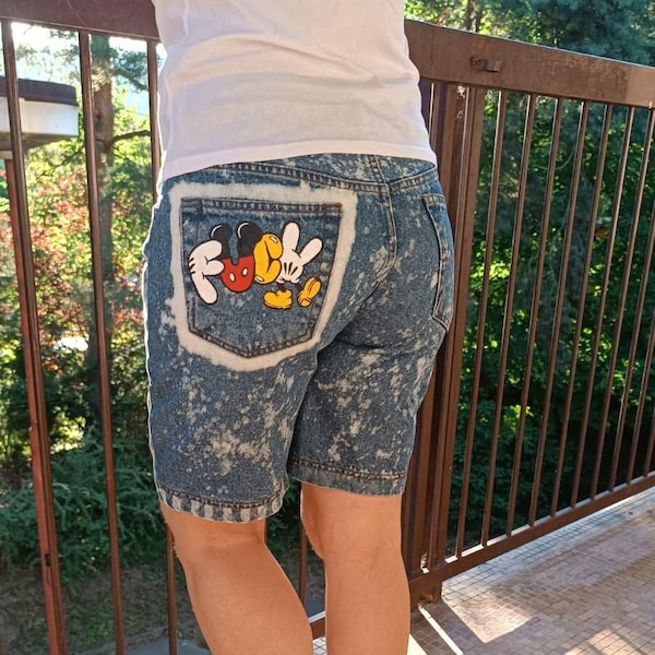 Painted Denim Shorts - Etsy