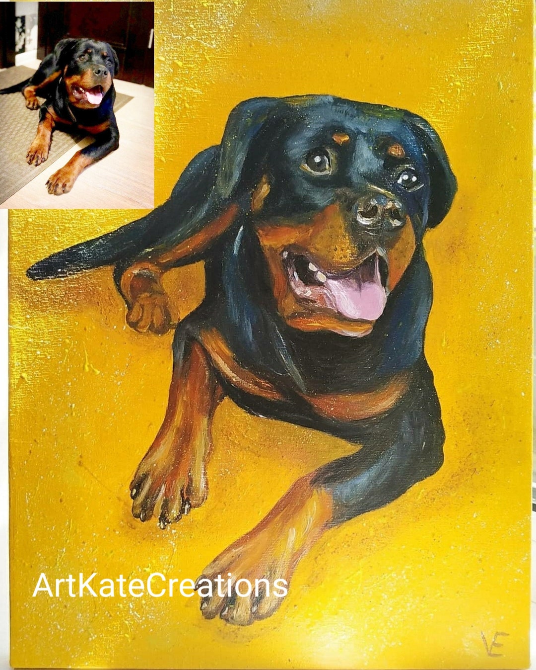 Custom Pet Portraits Yours Pet Portrait Photo for Dog Lover Gift Cat ...