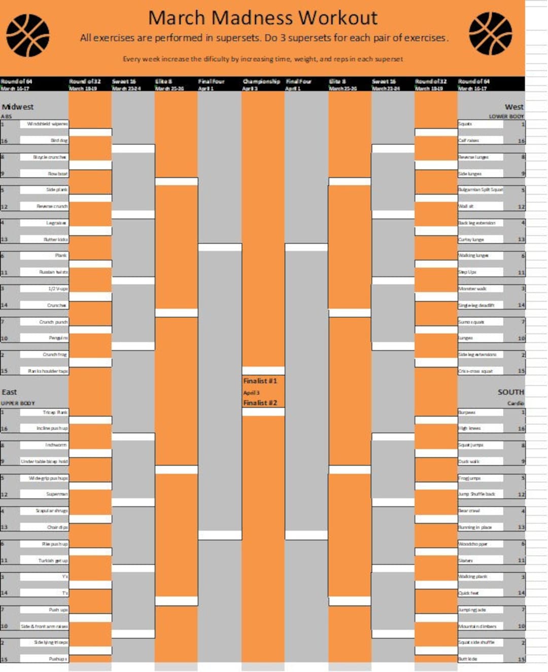 March Madness Workout - Etsy