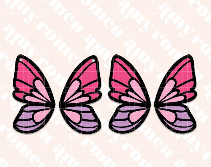 Butterfly Wing Earring Template SVG File Faux Leather and - Etsy