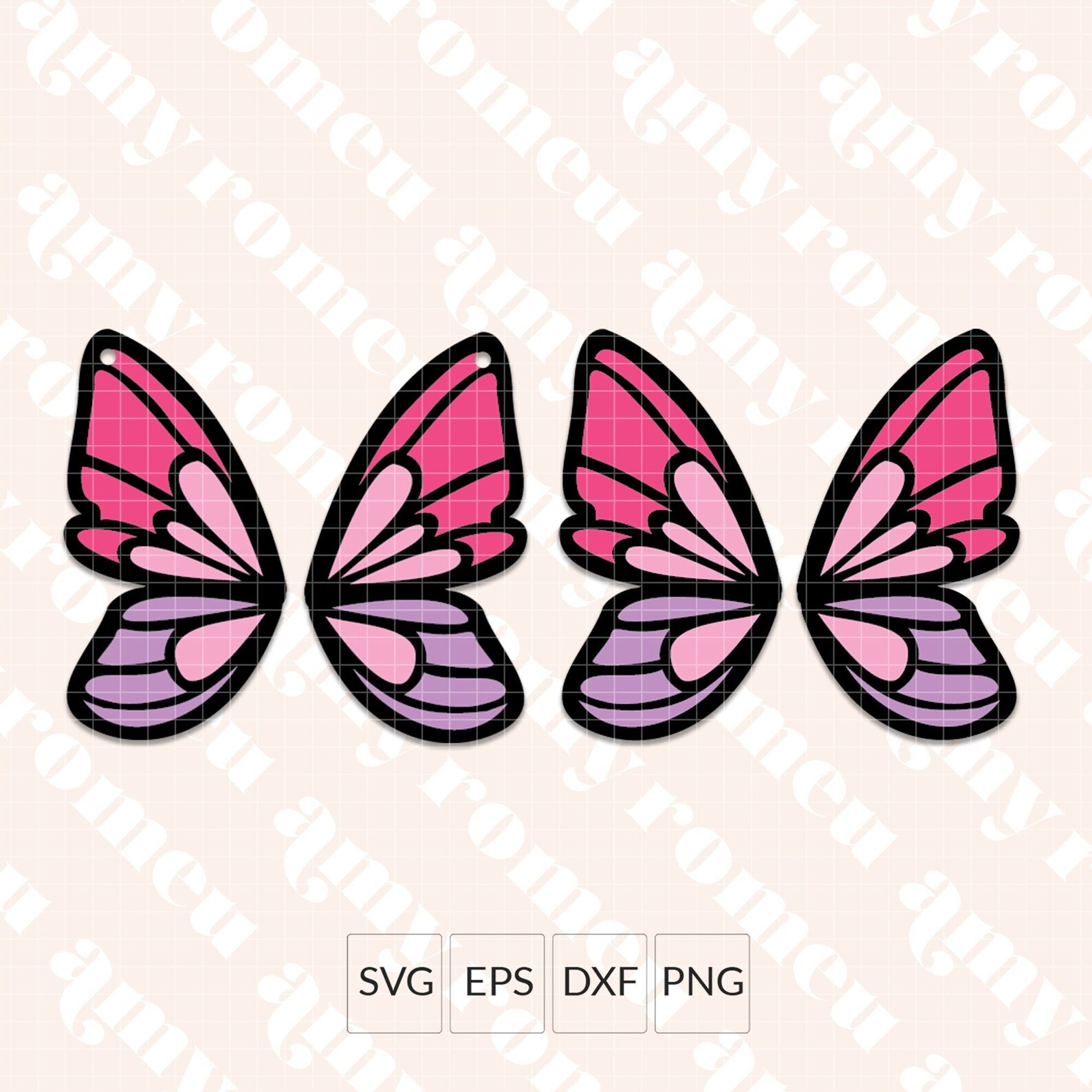 Butterfly Wing Earring Template SVG File Faux Leather and - Etsy
