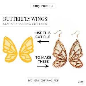 Butterfly Wing Earring Template SVG File Earring SVG Bundle - Etsy