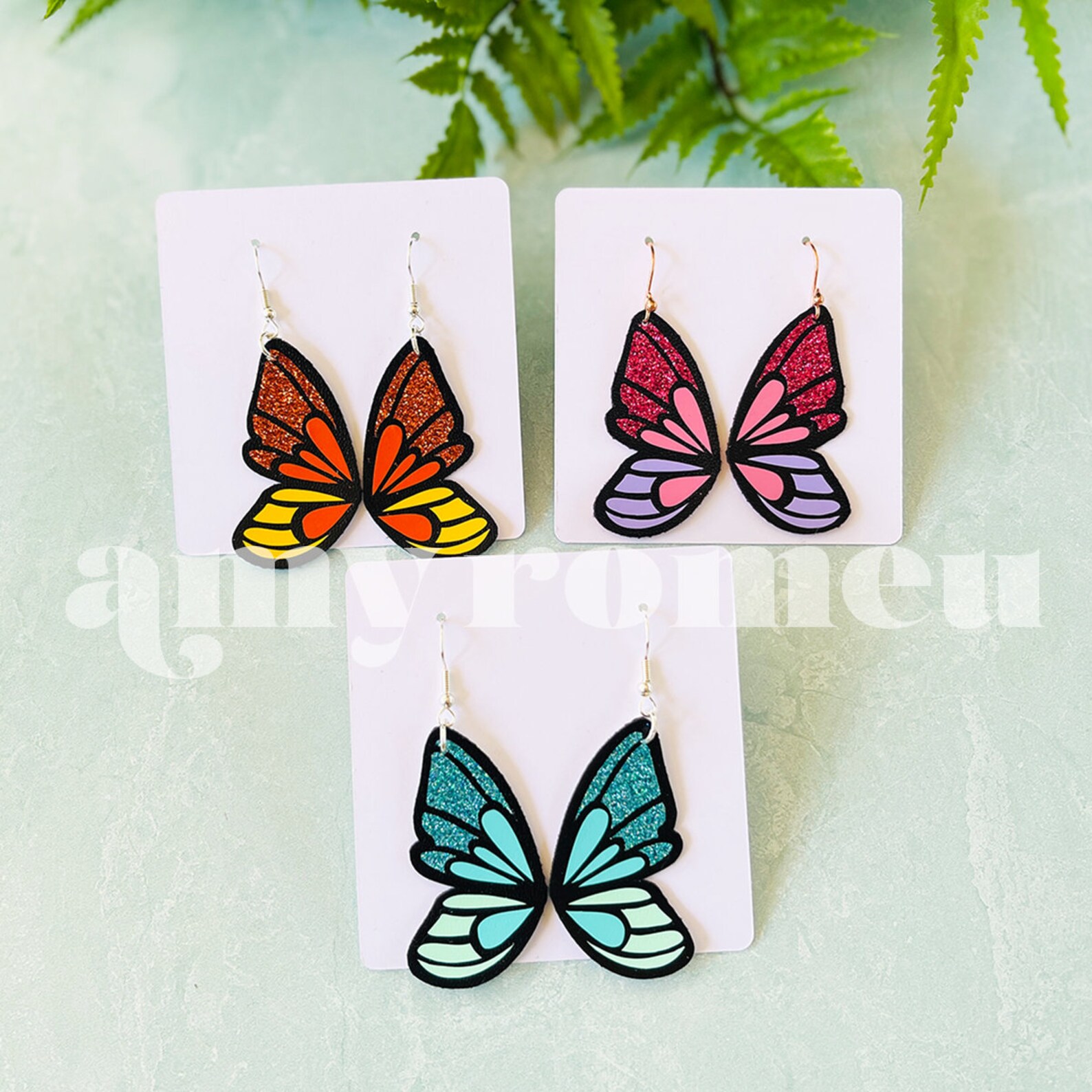 Butterfly Wing Earring Template SVG File Faux Leather and - Etsy