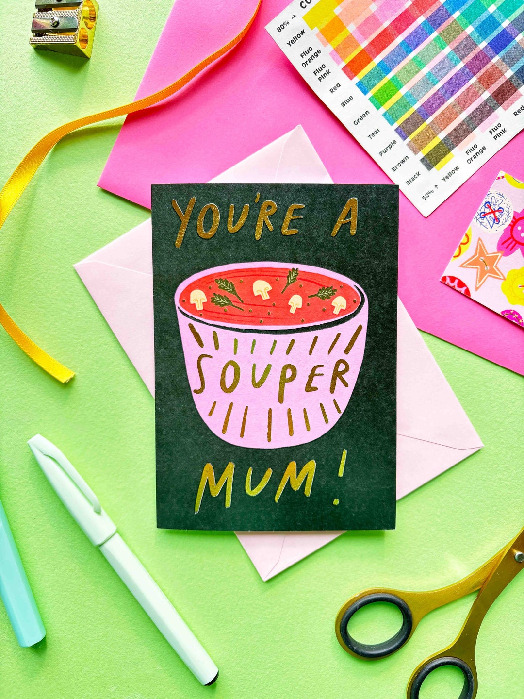 You're a Souper Mum Punny Gold Mother's Day Greetings Card - Etsy