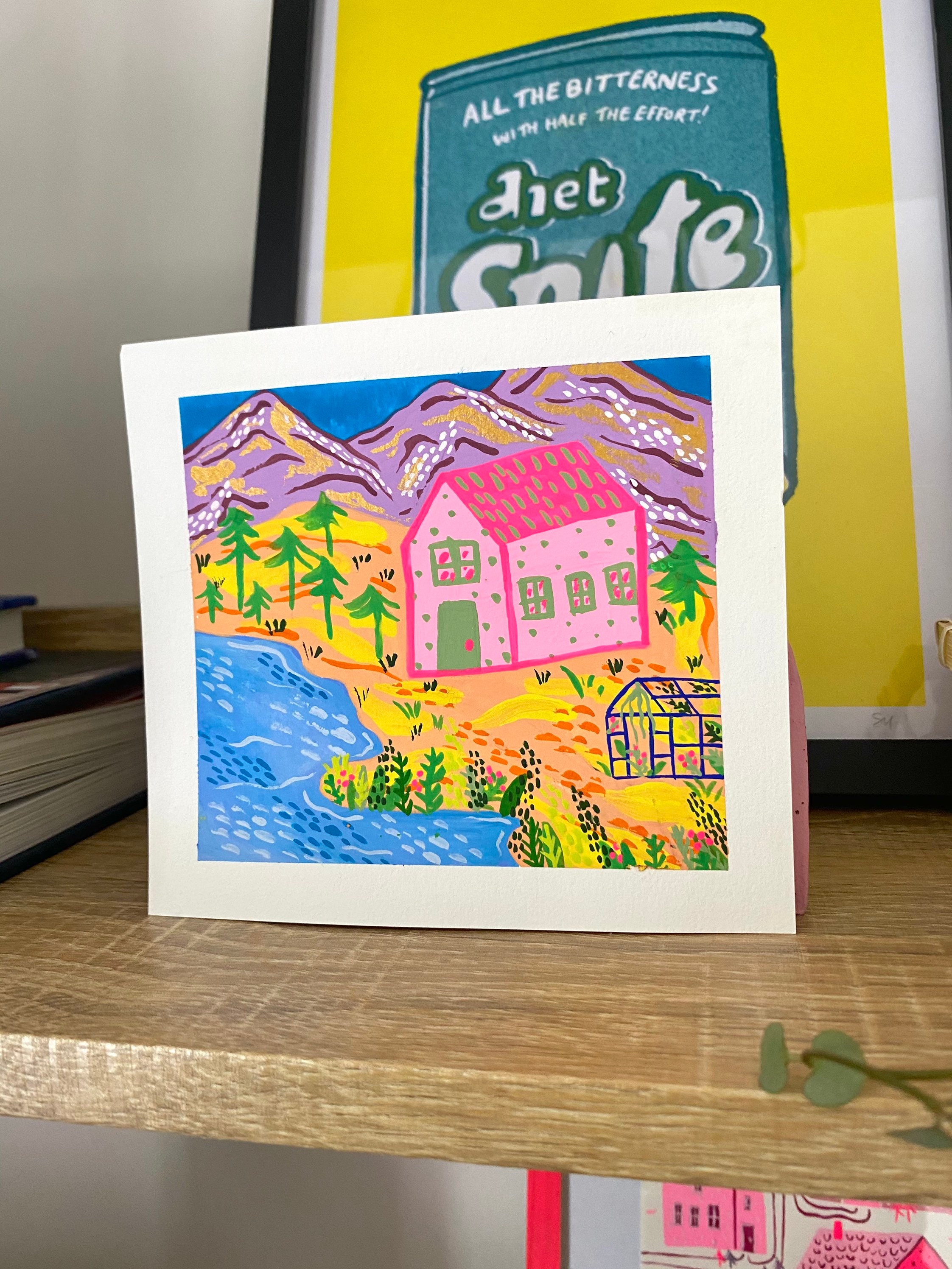 Gouache A5 Original Gouache IllustrationGouache PaintingGreenhouse ...