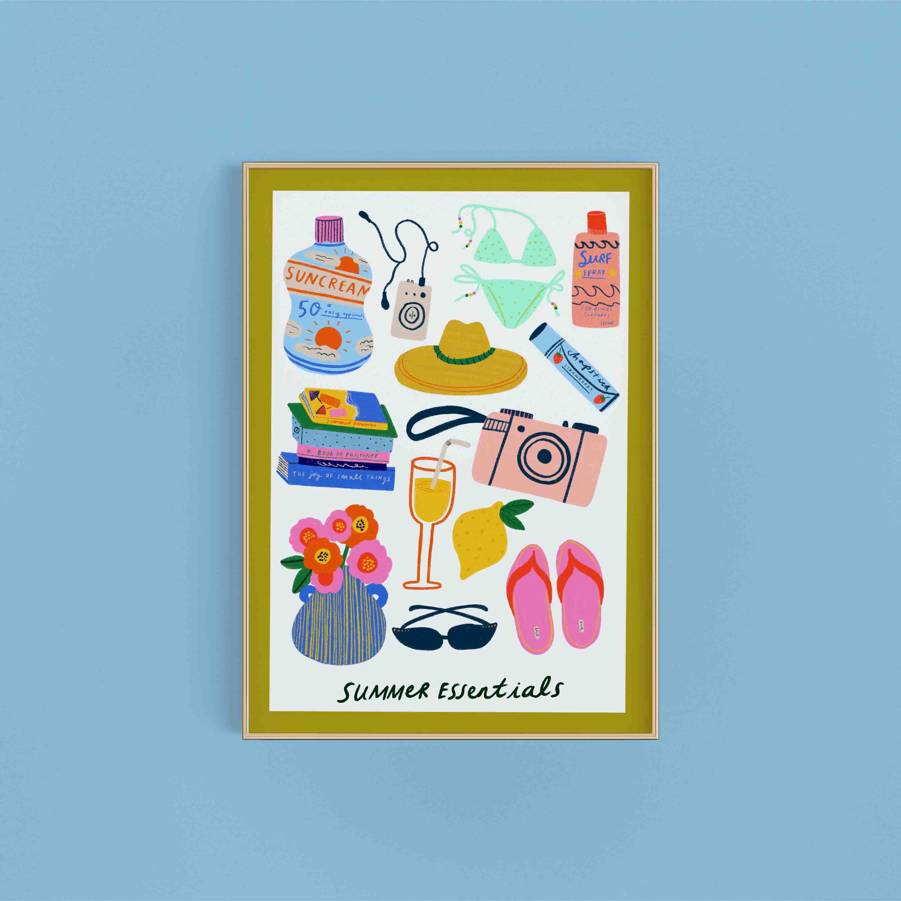 Summer Objects (essentials) Art Print | Holiday Vacation Wall Decor ...