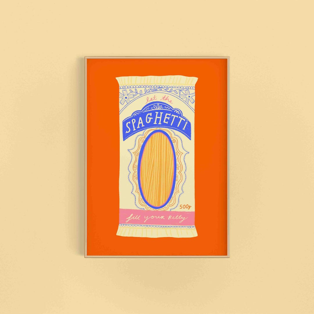 Spaghetti Packaging Art Print - Etsy