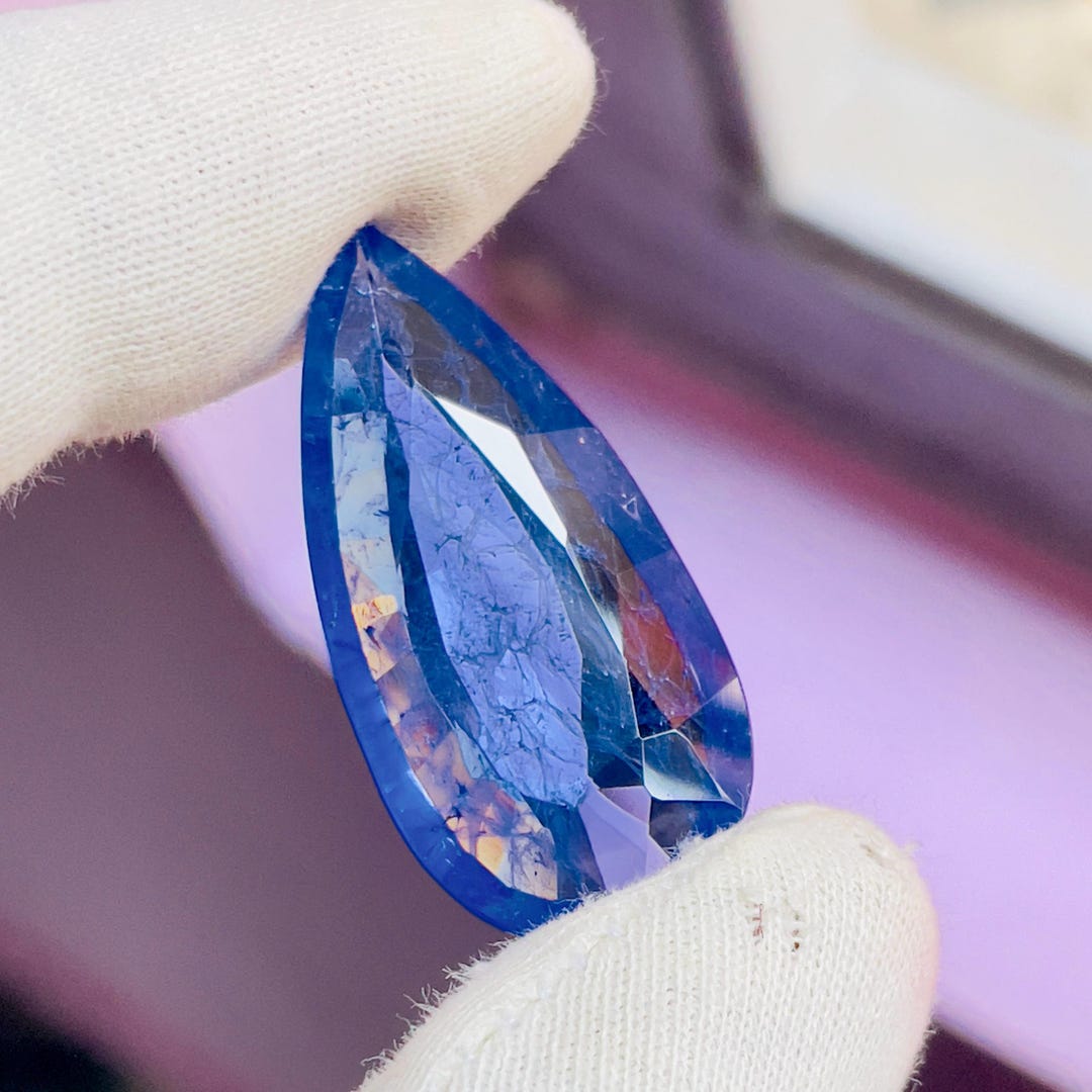 Blue Sapphire Stone, 12x20 Mm Blue Sapphire Stone, Pear Cut Blue ...