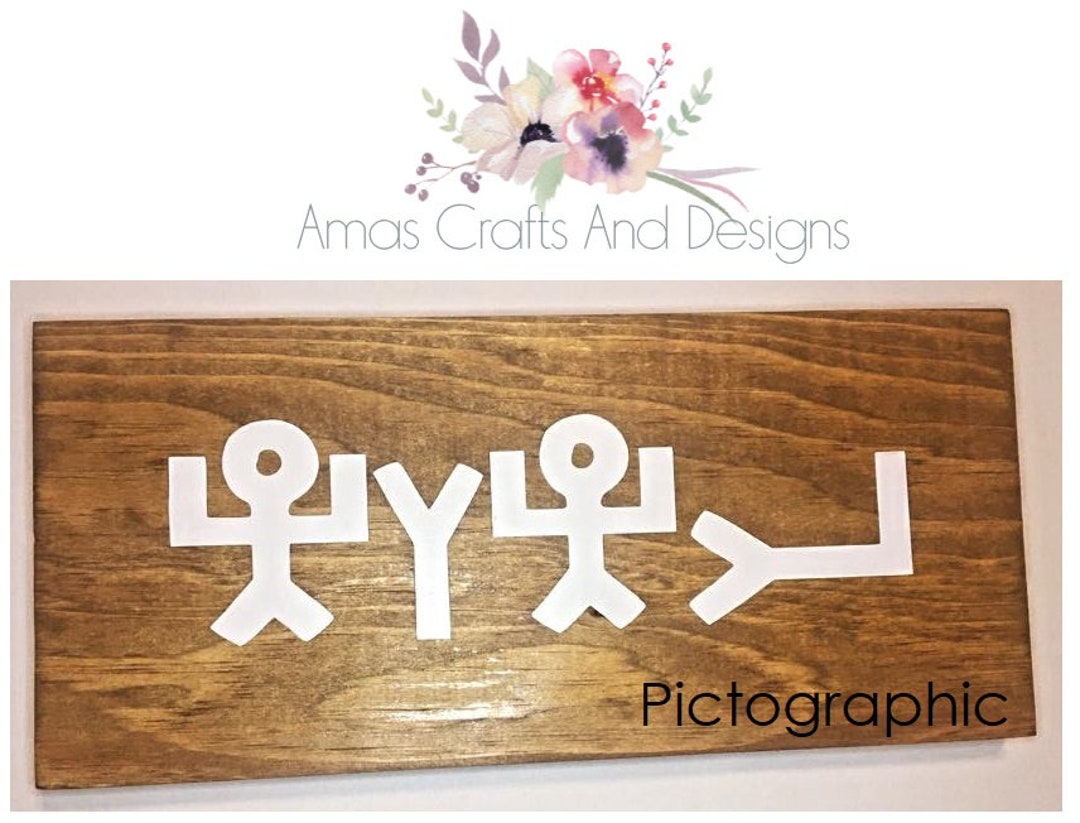 Yhwh Wood Sign Pictographic Custom Wall Art Home Decor - Etsy