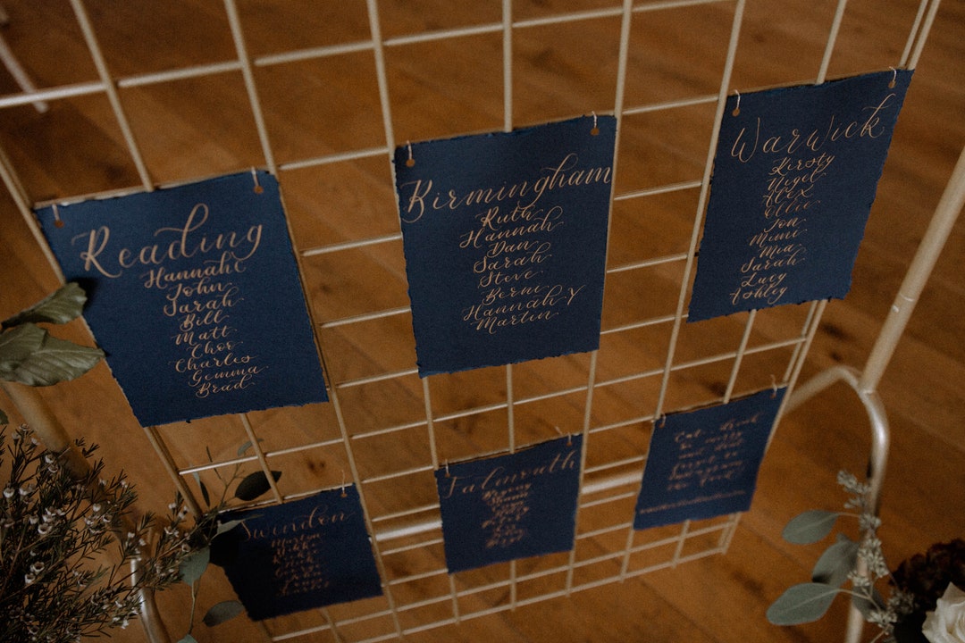 Calligraphy Table Plan Wedding Table Plan Hanging Seating - Etsy