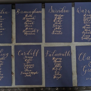 Calligraphy Table Plan Wedding Table Plan Hanging Seating - Etsy