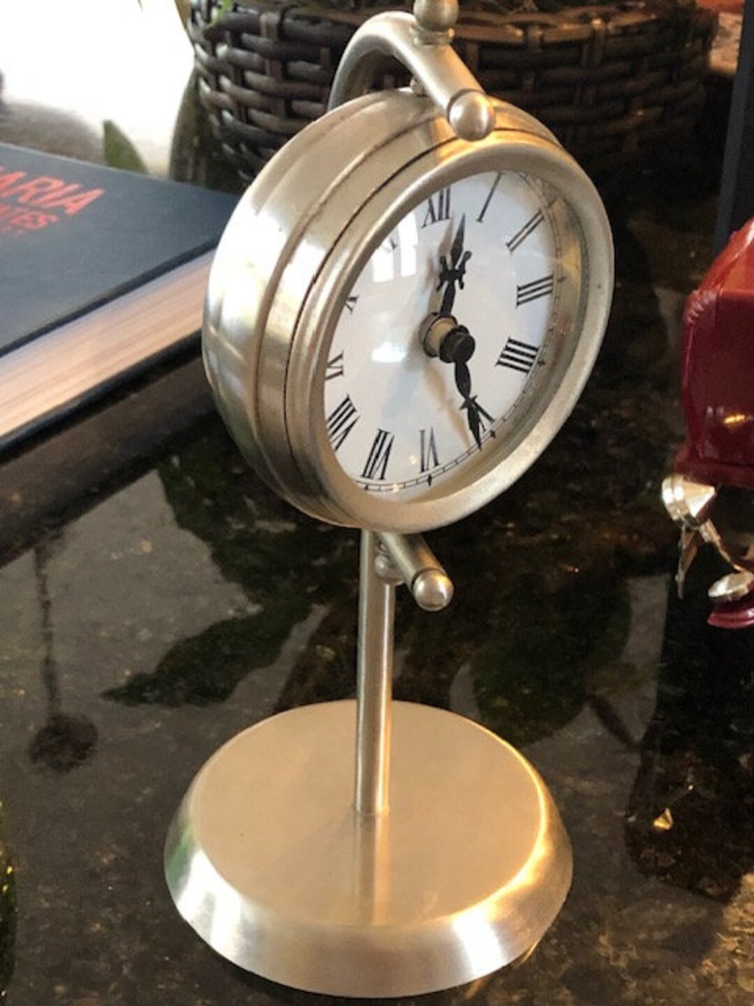 Vintage Brass Table Clock Swing Arm 1950's - Etsy