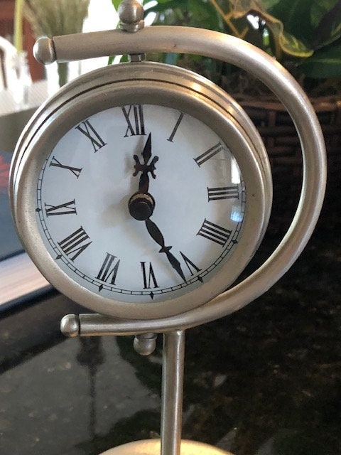 Vintage Brass Table Clock Swing Arm 1950's - Etsy