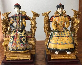 Chinese Emperor and Empress Statues - Etsy
