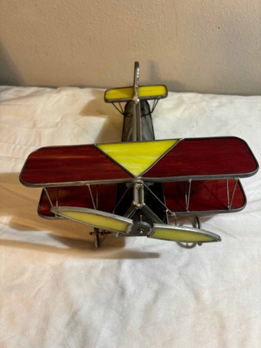 WWI Stained Glass Biplane Airplane Handmade PRISTINE CONDITION - Etsy