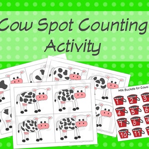 Cow Spot Counting Activity - Instant Download - Printable - Etsy
