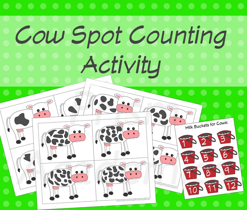 Cow Spot Counting Activity - Instant Download - Printable - Etsy